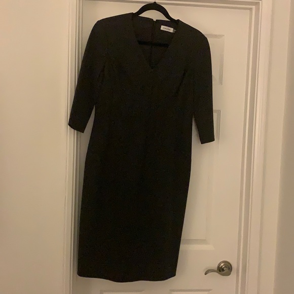 Dresses | Calvin Klein Grey Wool Work Dress | Poshmark